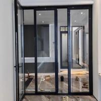 China Sleek And Modern Aluminum Folding Door with 10-Year Warranty and Customized Surface Treatment for sale