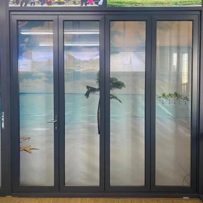 China Sleek And Modern Aluminum Folding Door with Secure Locking Mechanism and Good Sound Insulation for sale