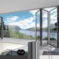 China Secure Locking Aluminum Folding Door with Max Height 6m and Max Panel Width 1m for Indoor and Outdoor Use for sale