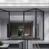 China Secure Locking Aluminum Folding Door with Max Height 6m and Max Panel Width 1m for Indoor and Outdoor Use for sale