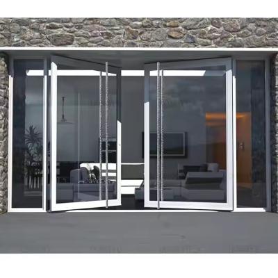 China Aluminum Pivot Door with High-Quality 304 Stainless Steel Hardware and 4-12mm Glass Thickness for Sleek Minimalist Design for sale
