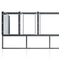 China Vertical Aluminum Folding Window with 1.4mm Frame Thickness High Energy Efficiency and Customized Glass for sale