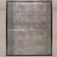 China Frameless 8mm Double Glass Aluminum Sliding Door with Good Sealing and Oil Fume Prevention for sale
