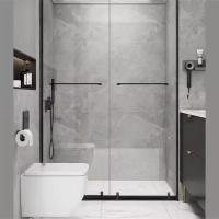 China Frameless 8mm Double Glass Aluminum Sliding Door with Good Sealing and Oil Fume Prevention for sale