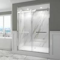 China Waterproof Aluminum Sliding Door with Stainless Steel Frame and 50 Years Life Span for Shower Enclosure for sale