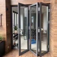 China Double Glazed Aluminum Bifold Door with 6063-T5 Profile and 5-Year Warranty for sale