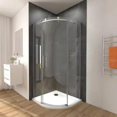 China Side Sliding Aluminum Frame Glass Partition Wall with Stainless Steel Hardware for Bathroom Shower Partition for sale