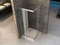 China Side Sliding Aluminum Frame Glass Partition Wall with Stainless Steel Hardware for Bathroom Shower Partition for sale