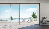 China Modern Simple Aluminum Sliding Door with Stainless Steel Hardware and Reinforced Frame for sale