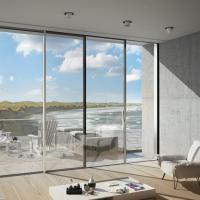China Modern Simple Aluminum Sliding Door with Stainless Steel Hardware and Reinforced Frame for sale