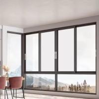 China Thermal Break Wind Resistant Sunscreen Aluminum Sliding Window With Tempered Glass for sale