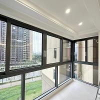 China Thermal Break Wind Resistant Sunscreen Aluminum Sliding Window With Tempered Glass for sale