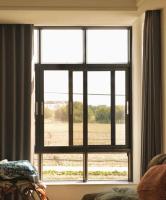 China Thermal Break Wind Resistant Sunscreen Aluminum Sliding Window With Tempered Glass for sale