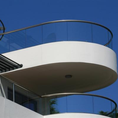 China Customized Black Coating Frameless U Channel Glass Railing with 12mm Toughened Glass Balustrade for sale