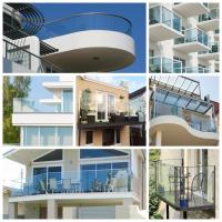 China Customized Black Coating Frameless U Channel Glass Railing with 12mm Toughened Glass Balustrade for sale