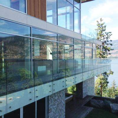 China Frameless Glass Balcony Railings with 8-12mm Tempered Glass and 0.8m-1.2m Height Customizable Standoff Railing System for sale