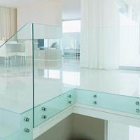 China Adjustable Frameless Glass Balcony Railing with Customizable Size and Mirror or Satin Finish for sale