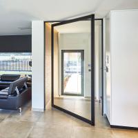 China 6+6mm 8+8mm Clear Tempered Laminated Glass Iron Steel Security Pivot Door for sale