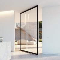 China 6+6mm 8+8mm Clear Tempered Laminated Glass Iron Steel Security Pivot Door for sale