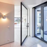 China 6+6mm 8+8mm Clear Tempered Laminated Glass Iron Steel Security Pivot Door for sale