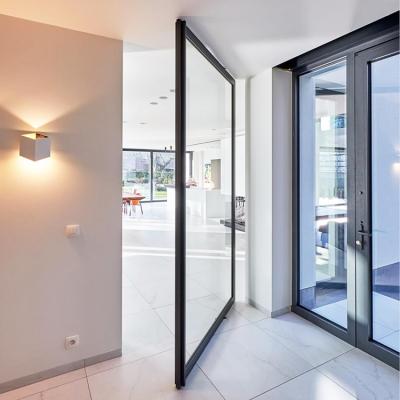 China 6+6mm 8+8mm Clear Tempered Laminated Glass Iron Steel Security Pivot Door for sale