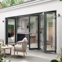 China Aluminium Framed Removable And Sliding Folding Patio Bifold Glass Doors System for sale