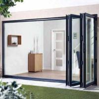 China Aluminium Framed Removable And Sliding Folding Patio Bifold Glass Doors System for sale