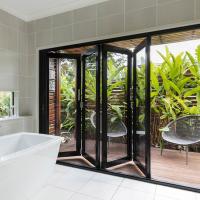 China Aluminium Framed Removable And Sliding Folding Patio Bifold Glass Doors System for sale