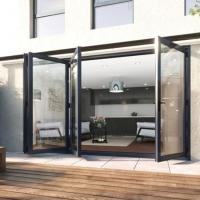 China Aluminium Framed Removable And Sliding Folding Patio Bifold Glass Doors System for sale