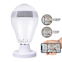 China 1080P Fisheye Wifi Light Bulb Security Camera For Farm Warehouse Courtyard for sale