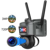 China Outdoor PTZ Low Power Solar 4G Camera With 2 Sets Floodlight for sale