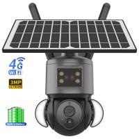 China Outdoor Solar Floodlight Camera , CCTV 4G Network Security Surveillance Camera for sale