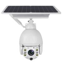 China Metal Case 4G Solar Camera , Pure White Solar Battery Powered Ptz Alert Camera for sale