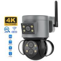 China 2 Inch 10X Zoom Multi Lens Security Camera With Floodlight Wide Angle View for sale