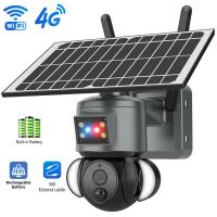 China IP65 Waterproof 4G Solar Wifi Camera With Red Blue Alert Lighting for sale