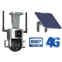 China 2K Outdoor Security 4G PTZ Solar Camera Dual Lens With Spotlights for sale