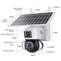 China 6MP CCTV 4G Solar Camera Dual Lens Flash Lights Outdoor PTZ for sale