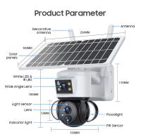 China 6MP Dual Lens Solar Panel Waterproof Surveillance Camera Flash Lights for sale