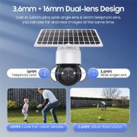 China 6MP 4G Solar Camera 12X Zoom Dual Lens PTZ Camera Auto Tracking Camera Outdoor for sale