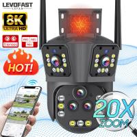 China Wireless Wifi Camera Full Color Night Vision Security IP66 Three Screens 20MP Camera for sale