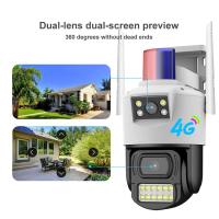 China Dual Lens Linkage Pan Tilt PIR Camera Wireless Security Outdoor Camera 4MP SIM Camera for sale