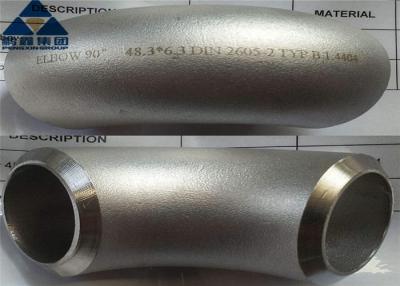 China Stainless Steel 90 Degree Pipe Elbow 48.3mm OD DIN 2605-2 Type B 1.4404 for Welding for sale