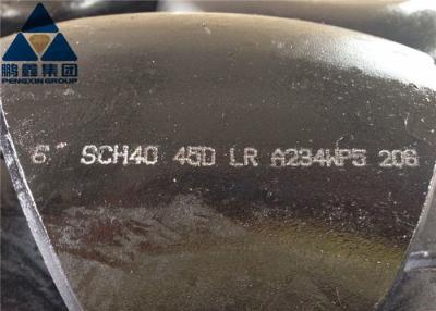 China Alloy Steel Pipe Elbow 5 Inch SCH40 45D LR A234 WP5 208 Black for sale