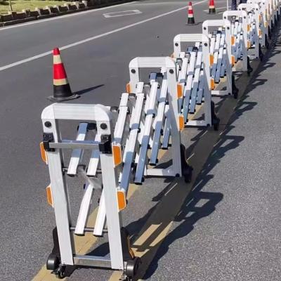 China Portable Manual Aluminum Road Block Foldable Retractable Road Traffic Barrier Expandable Fence Barrier for Apartment Hotel for sale