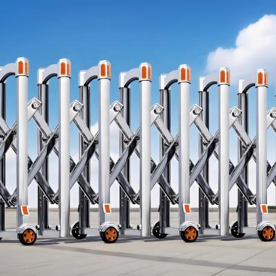 China Portable Stainless Steel Manual Retractable Traffic Barrier Foldable Security Road Block Fence for Outdoor & Courtyard Use for sale