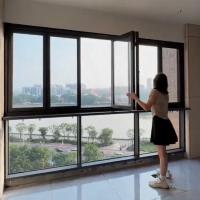 China Thermal Break Horizontal Folding Window Double Glazed Exterior Balcony Foldable Aluminum Bifold Tempered Glass Modern Kitchen for sale