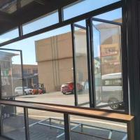 China Modern Folding Double Glass Window Thermal Insulation Windproof Aluminum Alloy Frame Customized Size Kitchen Hotel Exterior Use for sale