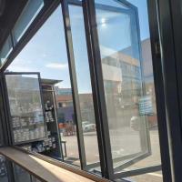 China Modern Folding Double Glass Window Thermal Insulation Windproof Aluminum Alloy Frame Customized Size Kitchen Hotel Exterior Use for sale