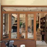 China Modern Exterior Aluminum Alloy Bifold Window Horizontal Folding Double Tempered Glass Outdoor Windows for Hotel Bathroom for sale