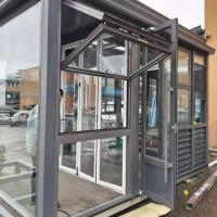 China Modern Aluminum Alloy Bi-Folding Soundproof Foldable Windows for Hotel Exterior & Balcony Vertical Folding Thermal Insulation for sale